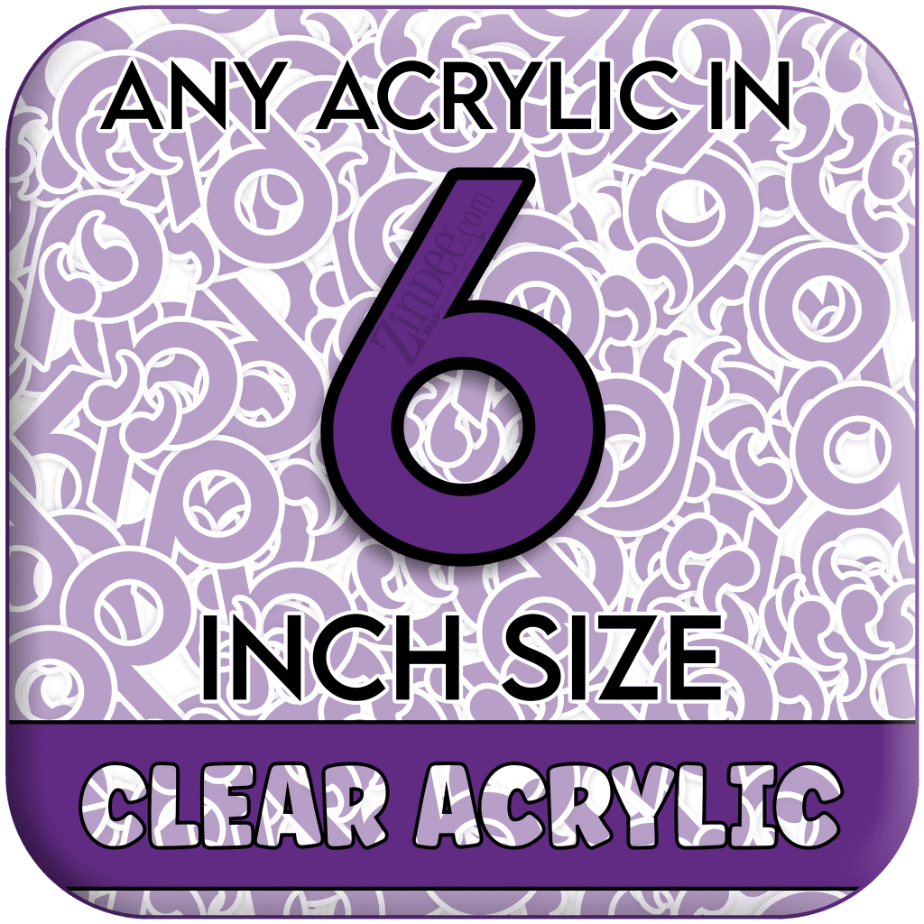 Custom Acrylic Blank-6 inch-CLEAR (size/hole/color change) – Zindee