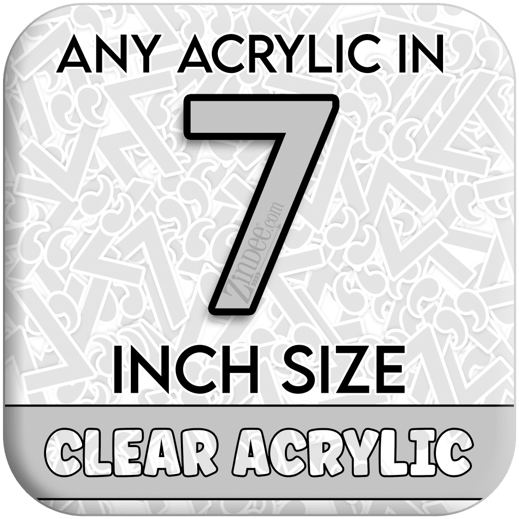 Custom Acrylic Blank-7 inch-CLEAR (size/hole/color change) – Zindee