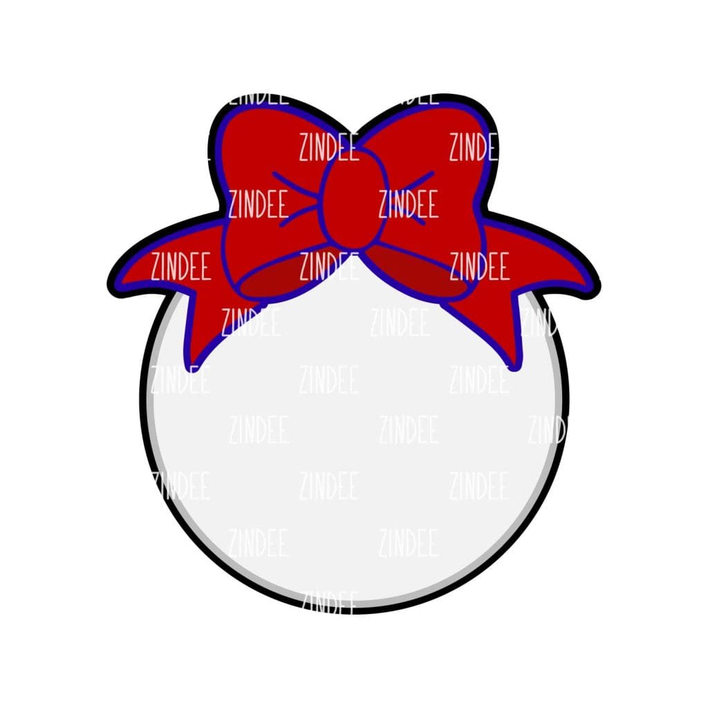 Circle with Bow Acrylic Blank- Sticker- UV DTF (2.5 inch) – Zindee