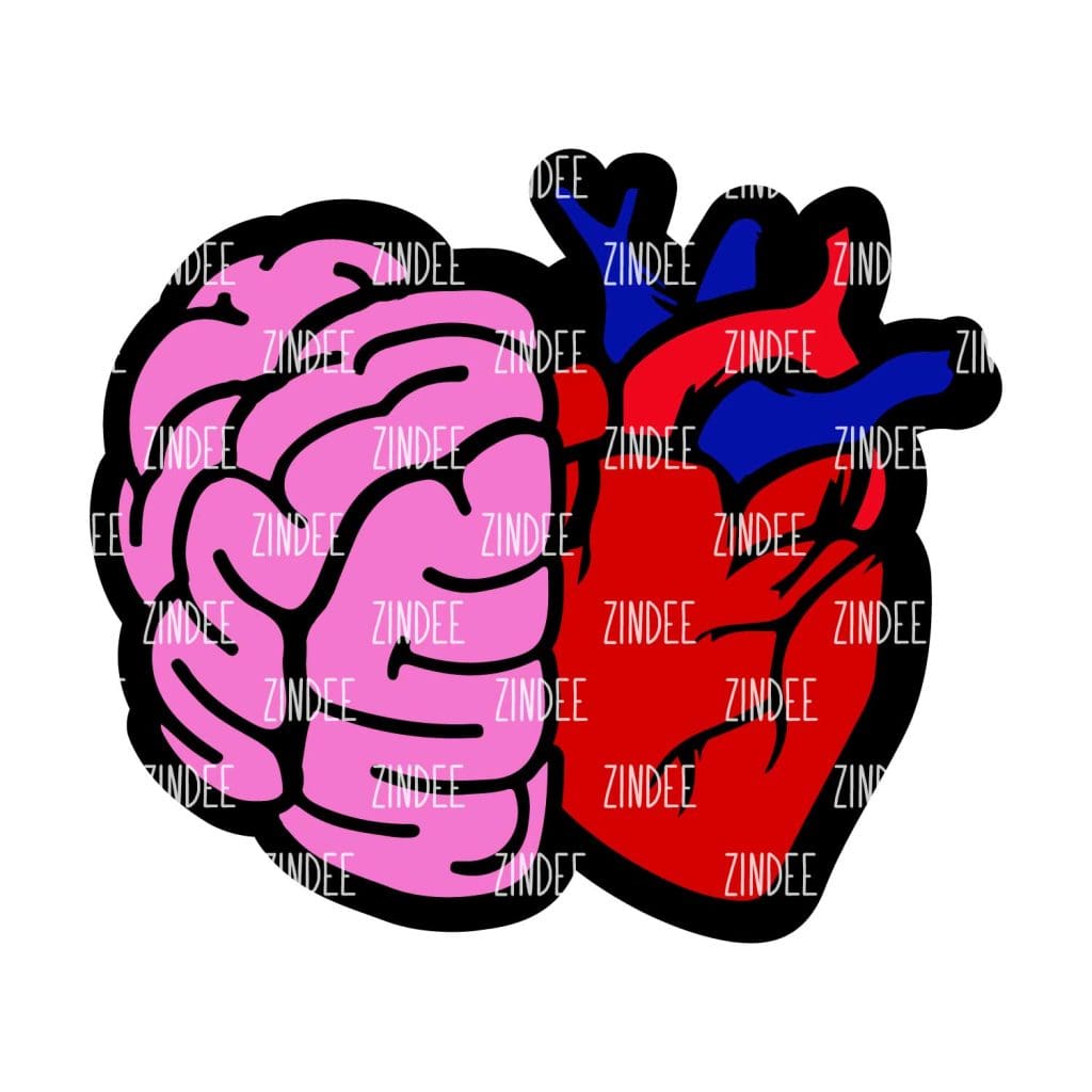Heart Brain Acrylic Blank- Sticker- UV DTF (1.5 inch) – Zindee