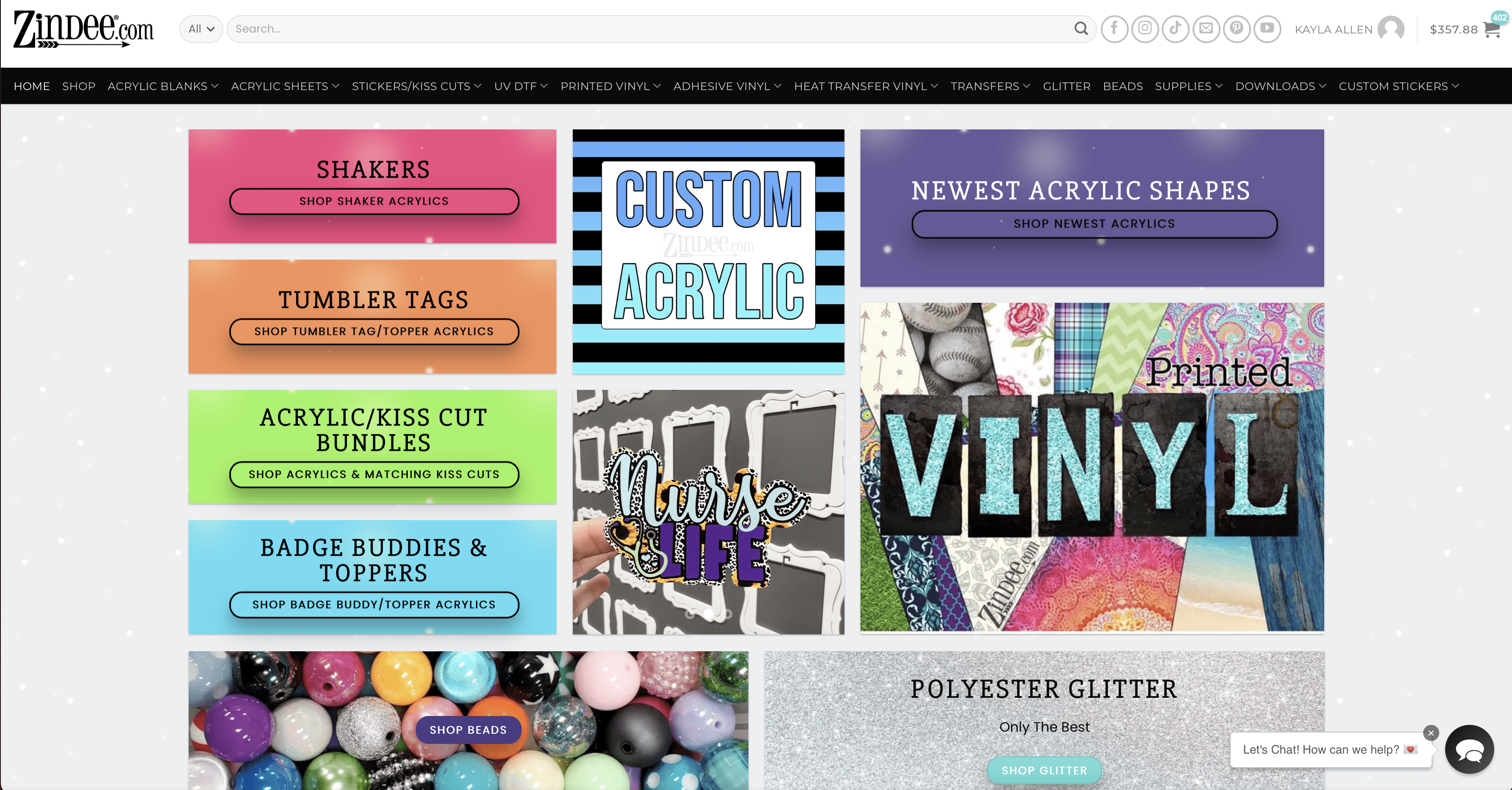 Zindee – Acrylic Blanks and Print Shop – Not your grandma's craft store