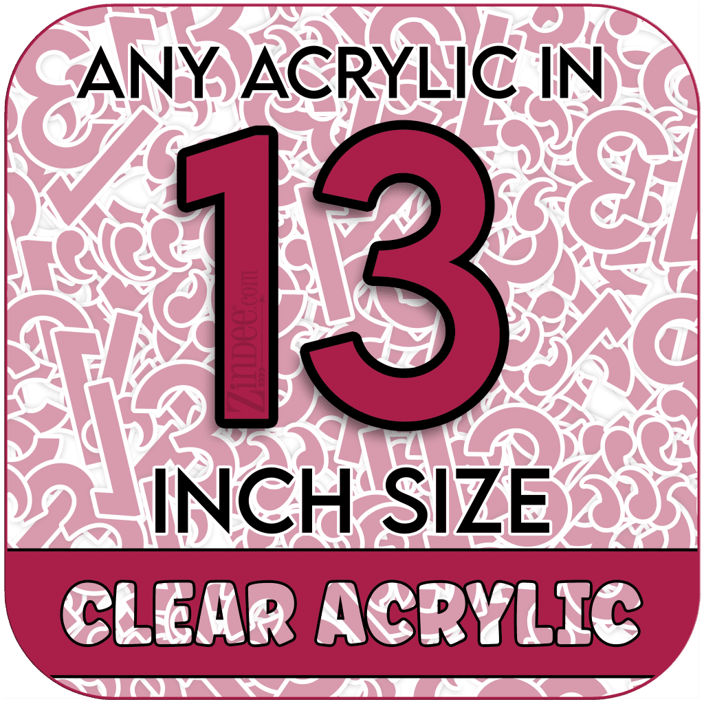 Custom Acrylic Blank-13 inch-CLEAR (size/hole/color change) – Zindee
