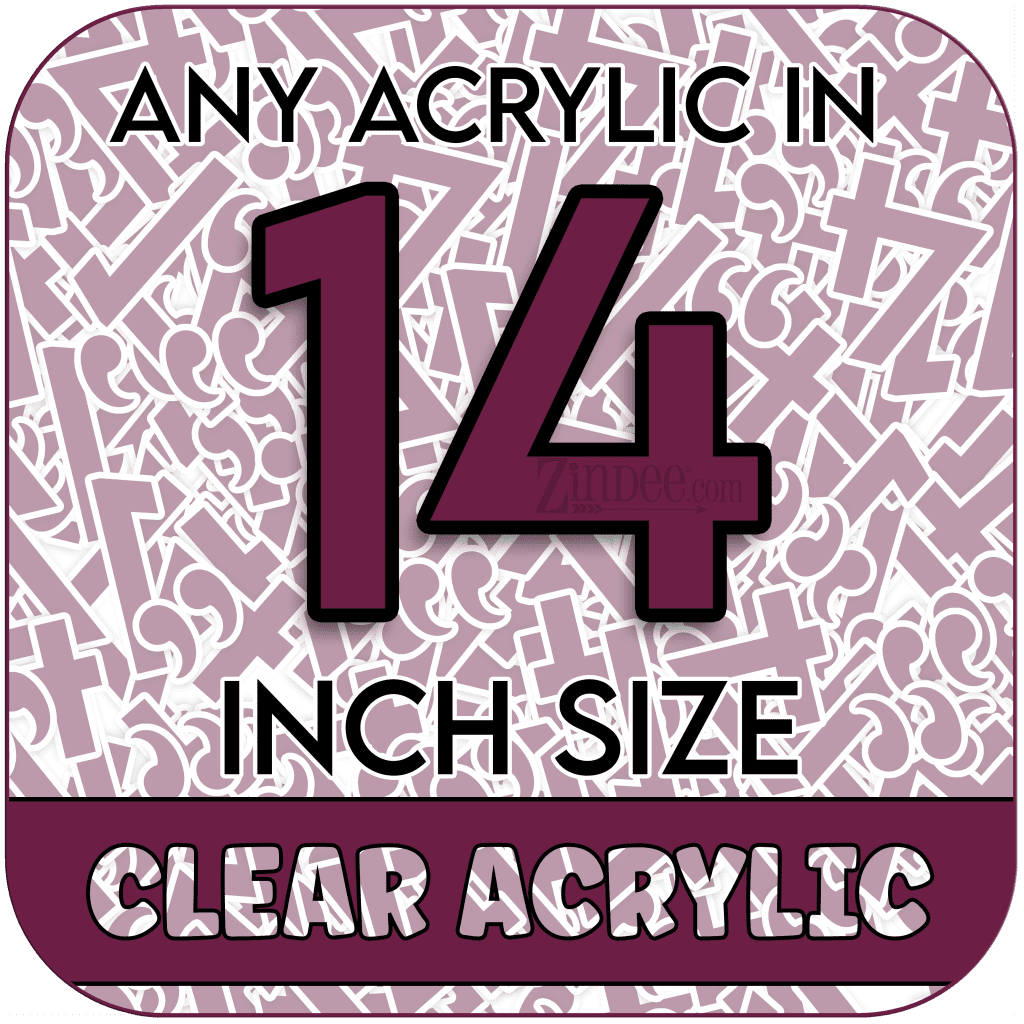 Custom Acrylic Blank-14 inch-CLEAR (size/hole/color change) – Zindee