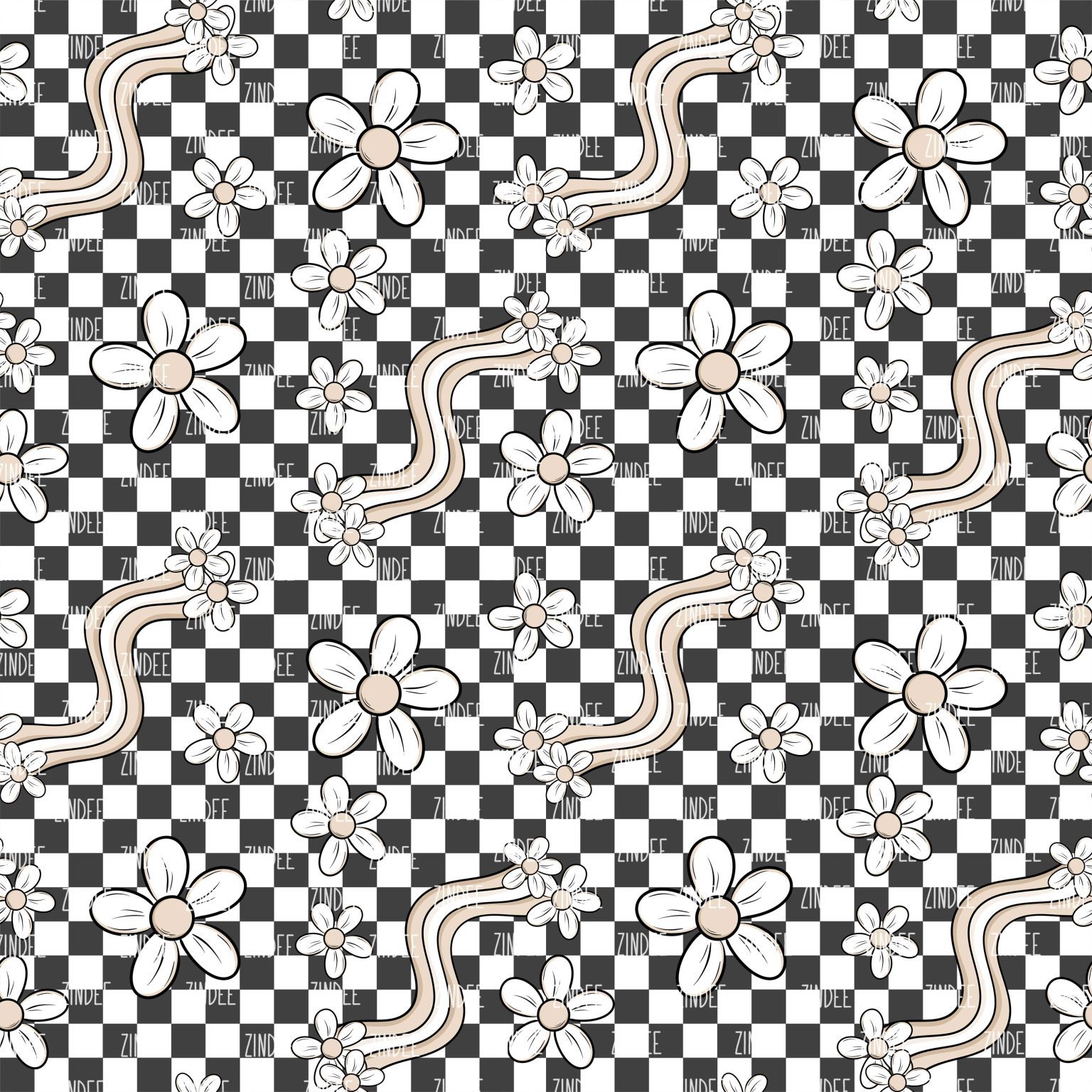 Checker Floral seamless (Sublimation Sheet) – Zindee