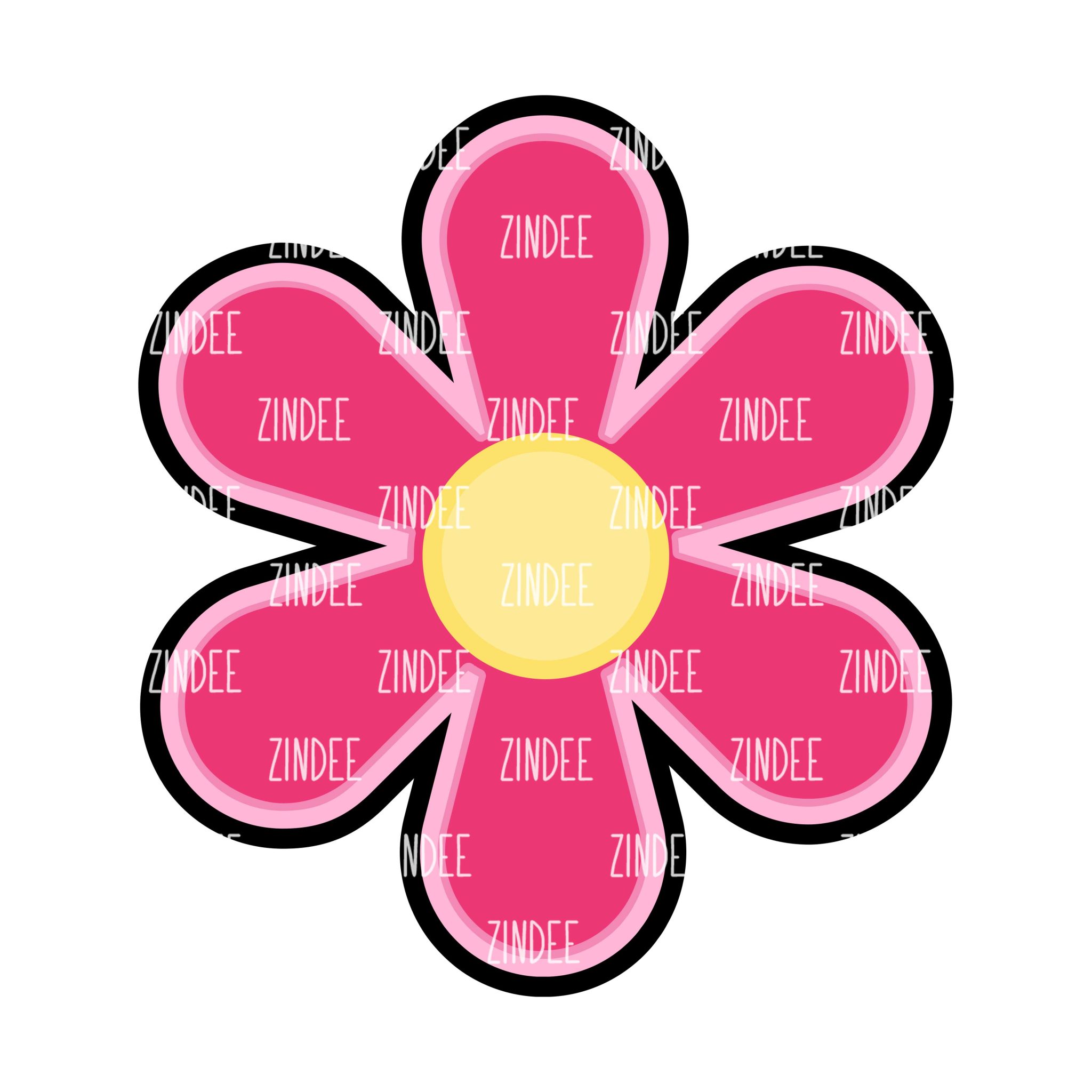Groovy Flower Acrylic Blank- Sticker- UV DTF (2 inch) NO HOLE – Zindee