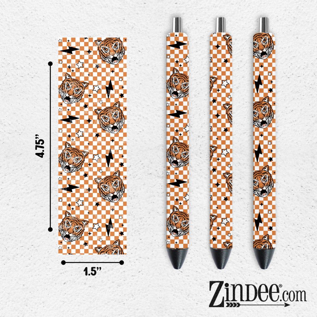 Tiger Checkered VINYL Pen Wrap – Zindee