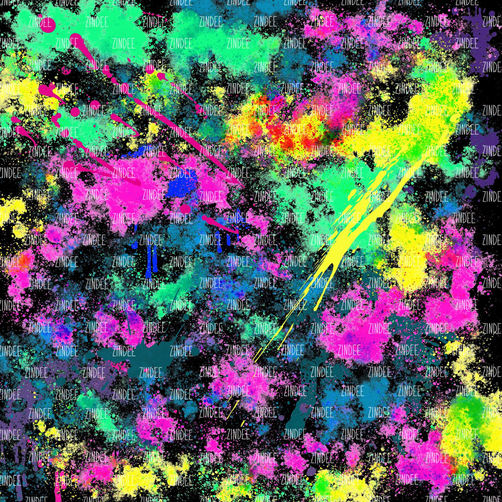 90’s Paint Splatter Black seamless (Sublimation Sheet) – Zindee