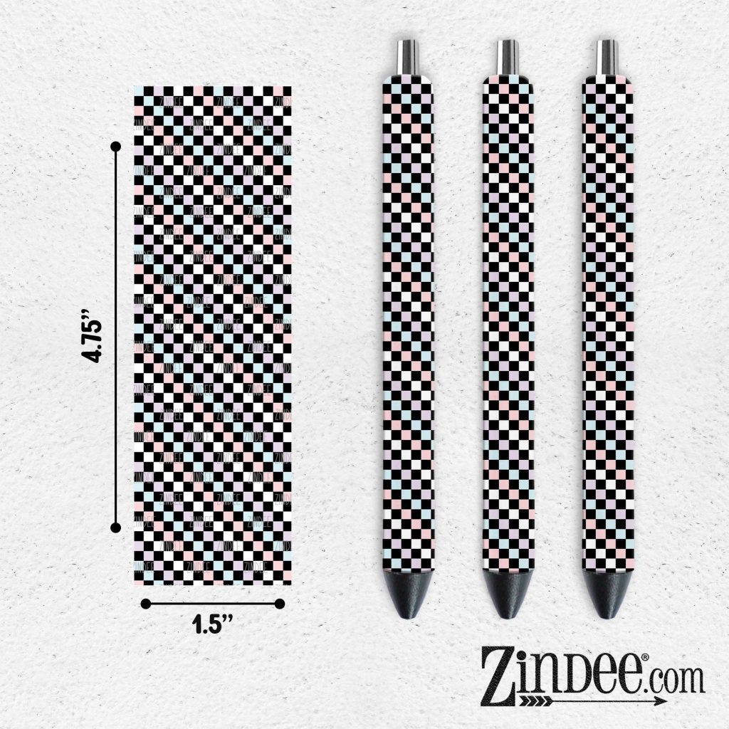 Pastel Checker VINYL Pen Wrap – Zindee