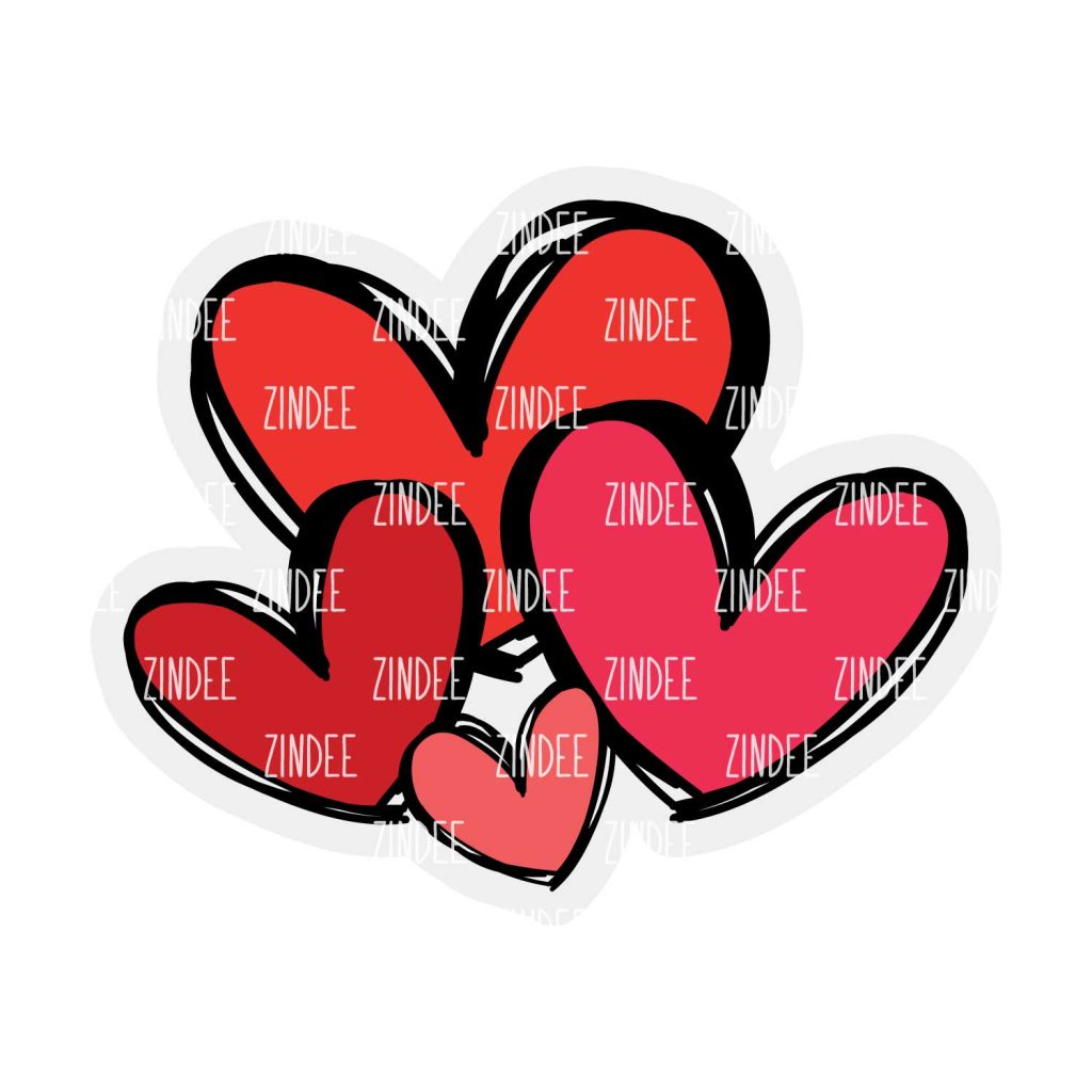 Cute Doodle Hearts – Acrylic Badge Reel Blank (2″) No Hole | Optional ...