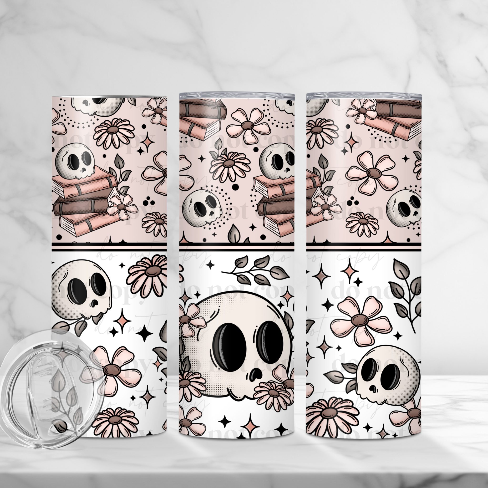 Floral Skellie (Sublimation Wrap) 20 oz Skinny – Zindee