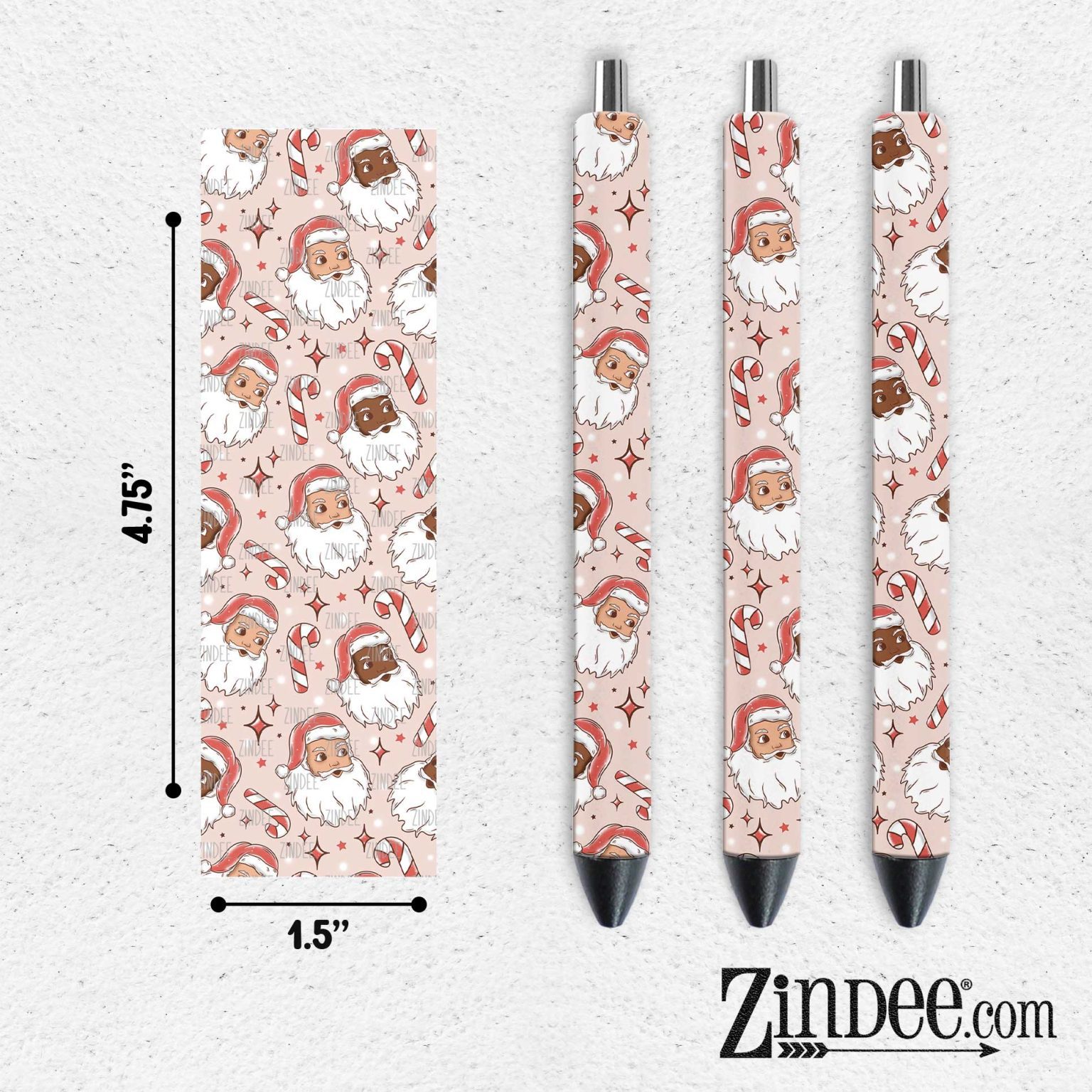 Santa Candy Canes VINYL Pen Wrap – Zindee