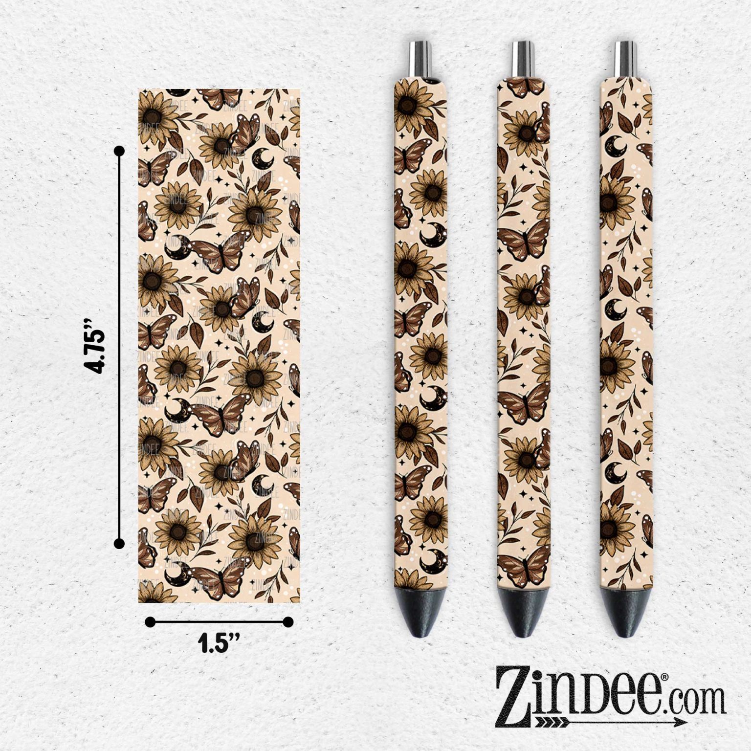 Sunflower Butterflies VINYL Pen Wrap – Zindee