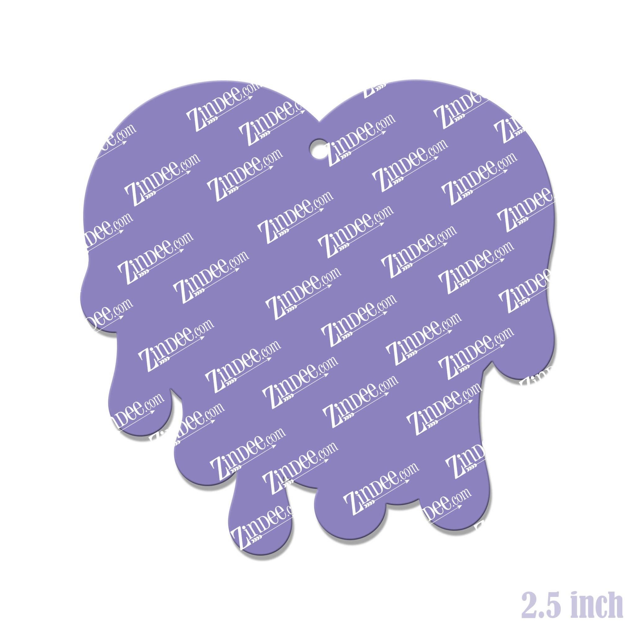 Drippy Heart (STRIPES) Acrylic Blank- Sticker- UV DTF (2.5 inch) – Zindee