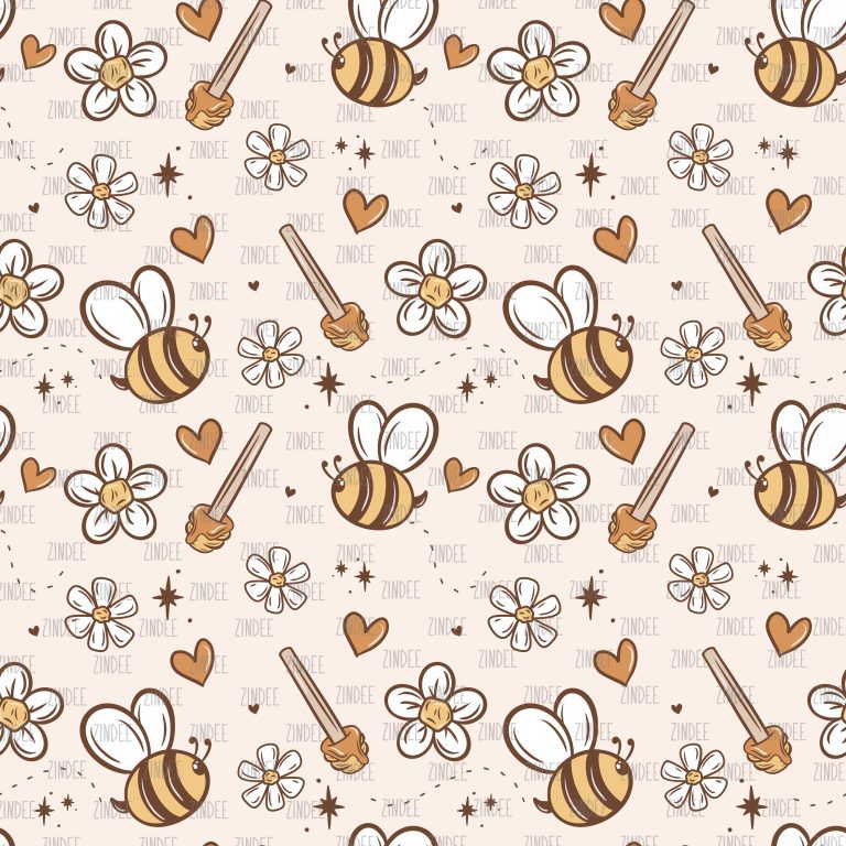 Simple Bees seamless (vinyl) – Zindee