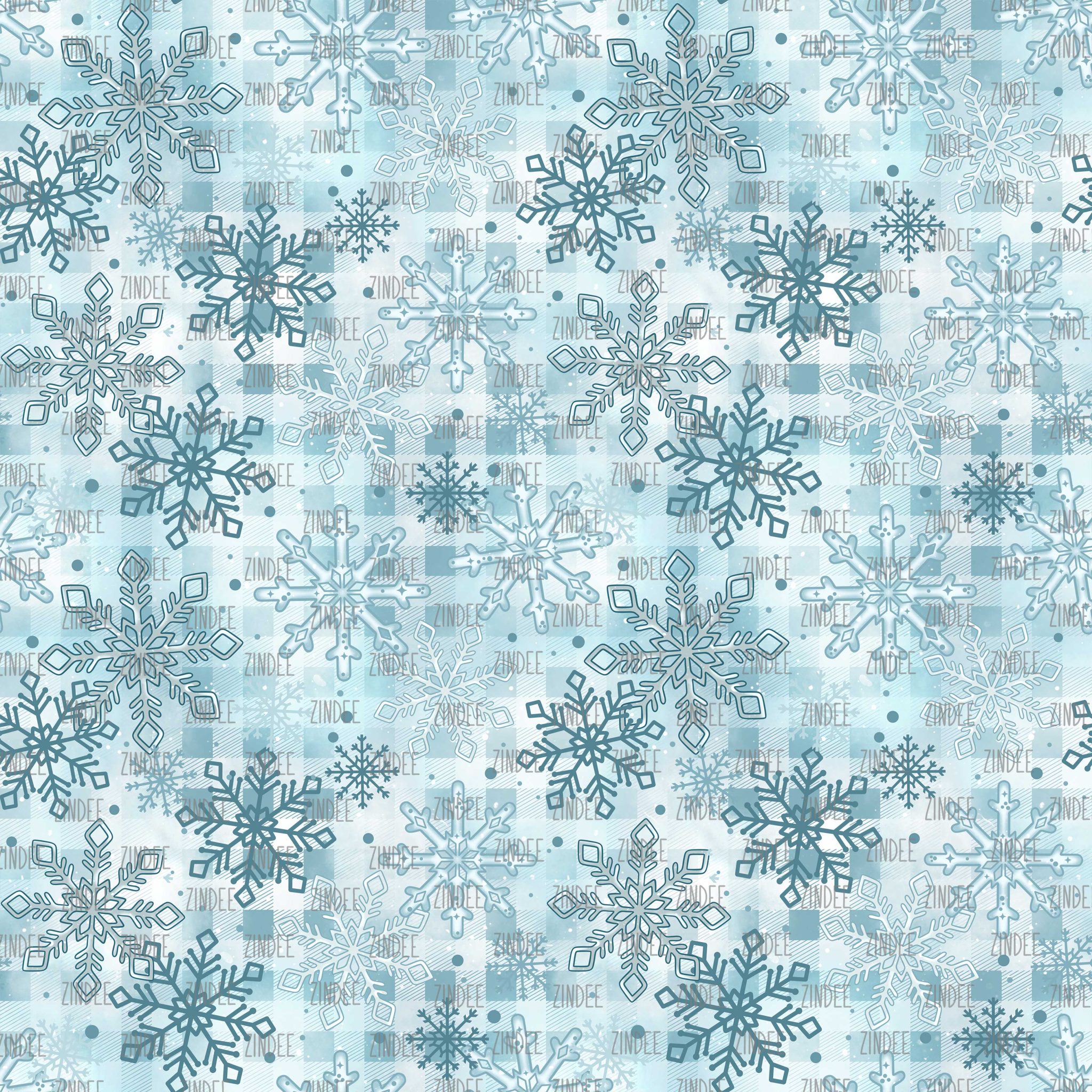Blue Plaid Snowflake seamless (Sublimation Sheet) – Zindee