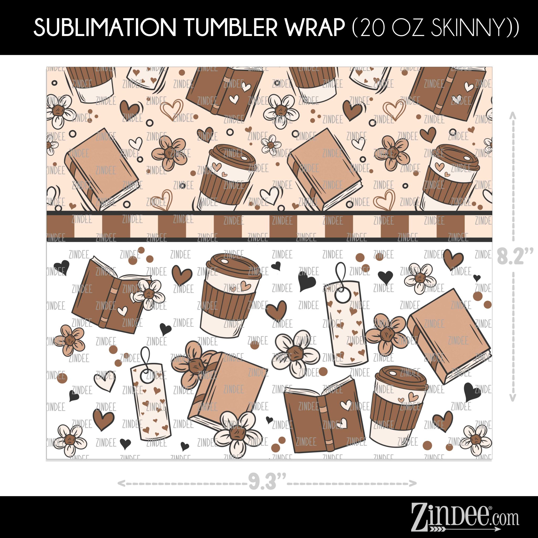 Coffee And Books (Sublimation Wrap) 20 oz Skinny – Zindee