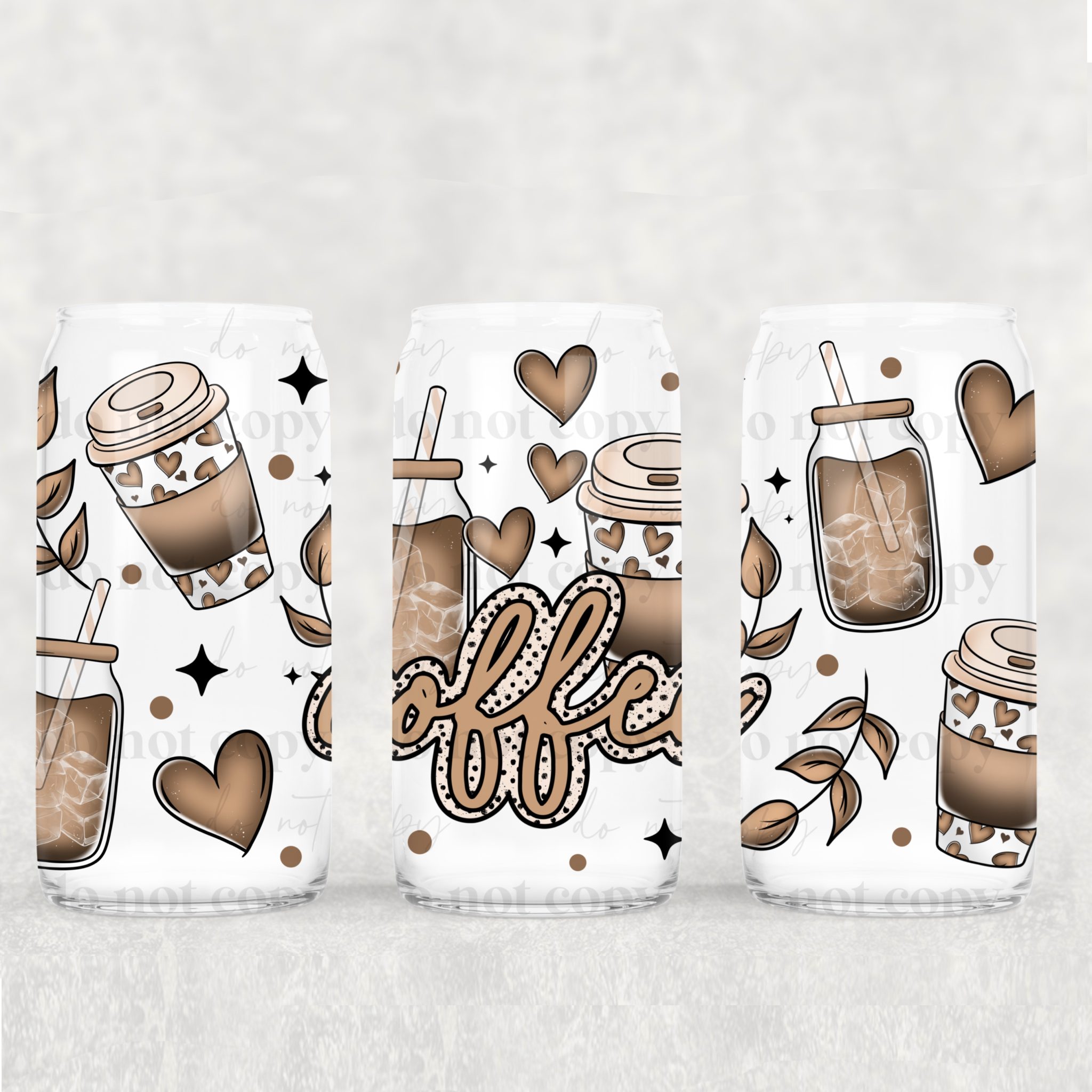 Coffee Hearts UV DTF Can Wrap – Zindee