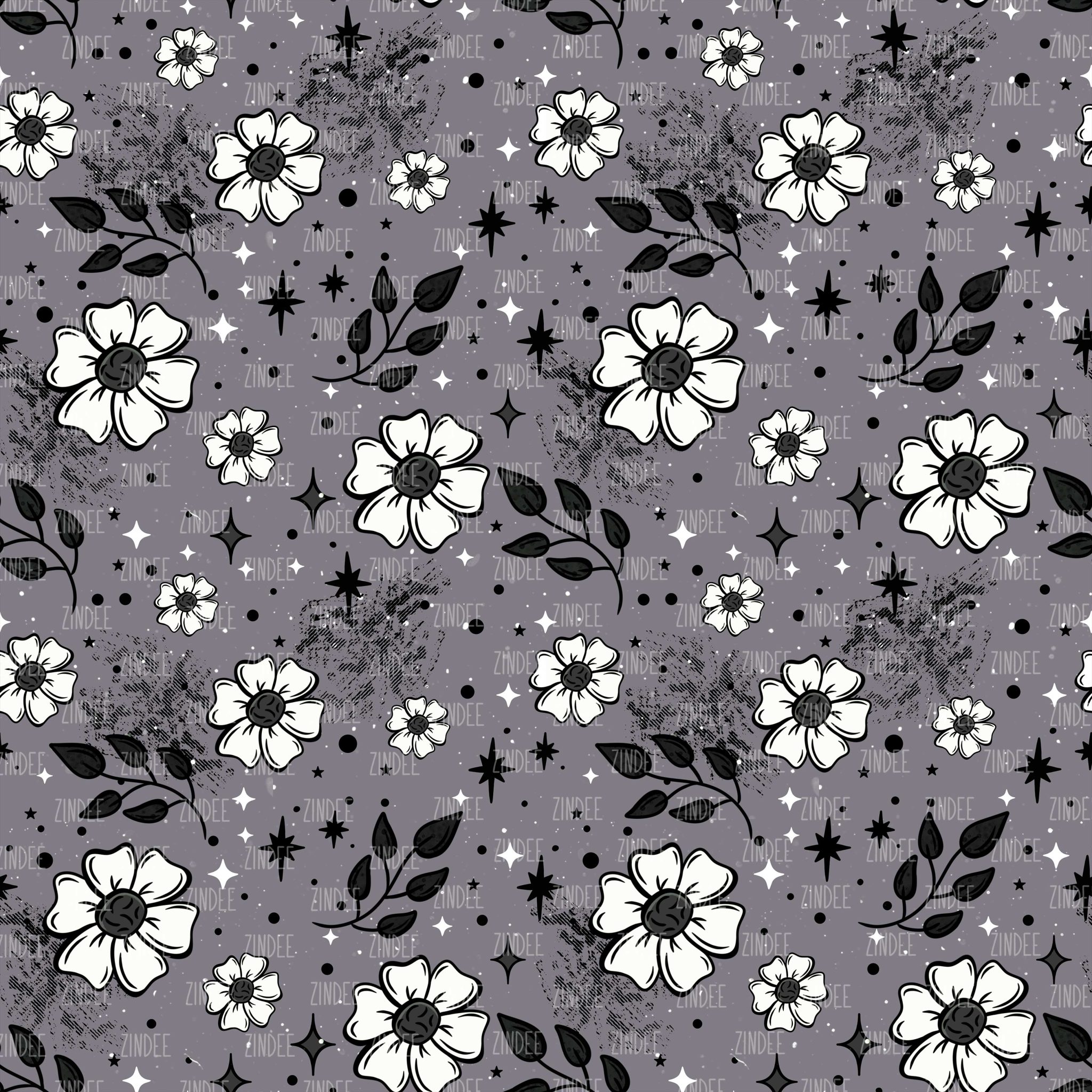Grey Florals seamless (Sublimation Sheet) – Zindee