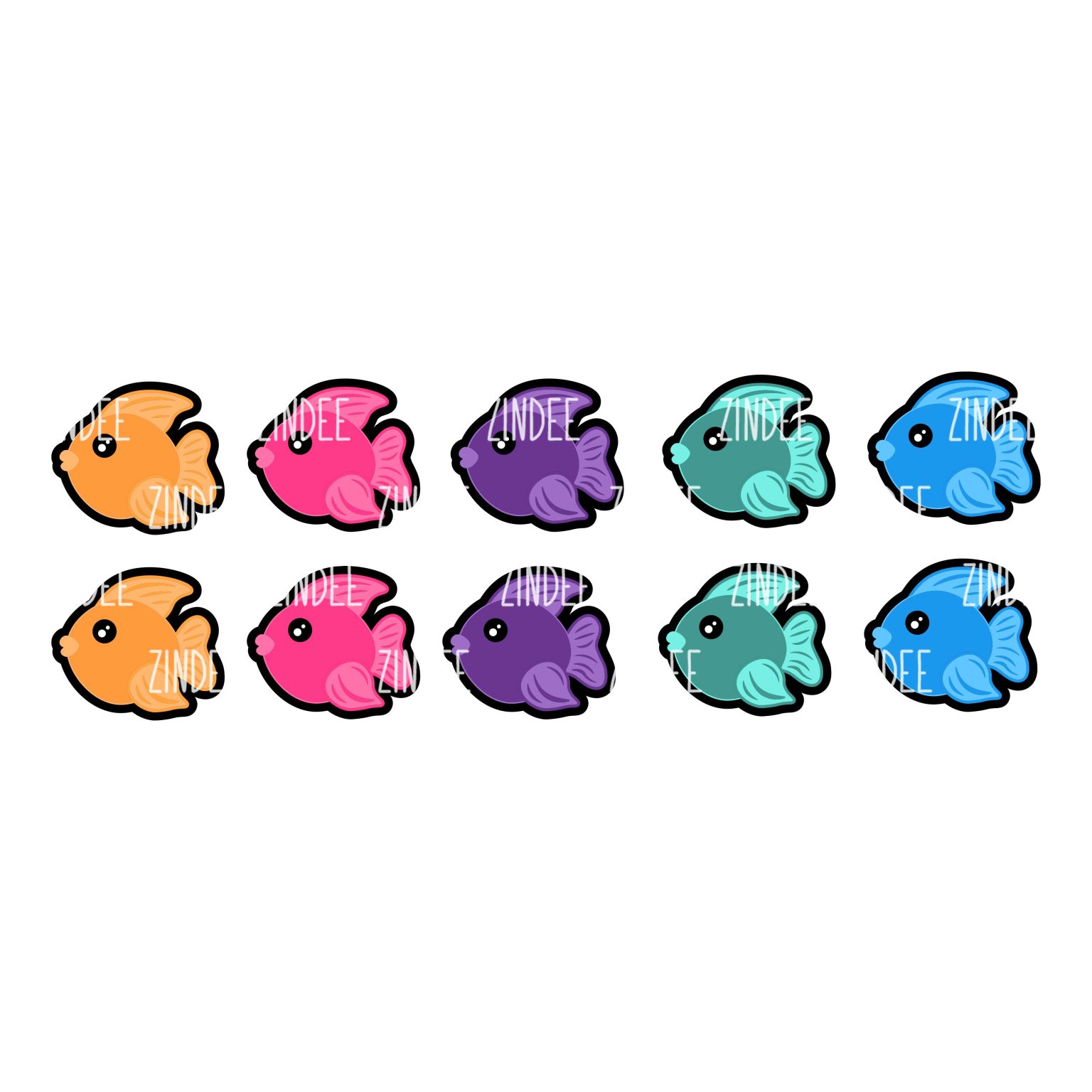 Fish .9 inch (shaker filler) NO HOLE (10 pack) – Zindee