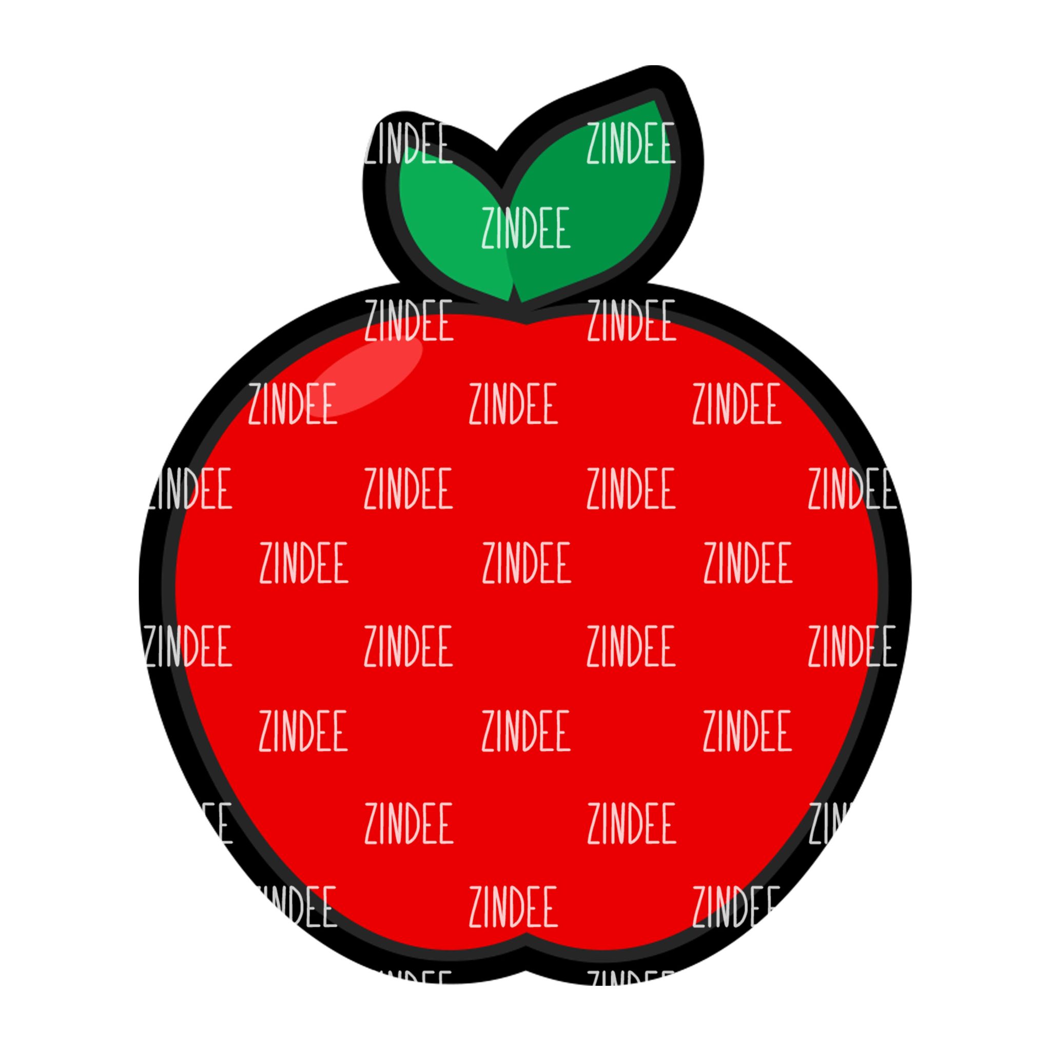 Chubby Apple Acrylic Blank- Sticker- UV DTF (2.5 inch) 2 Holes – Zindee