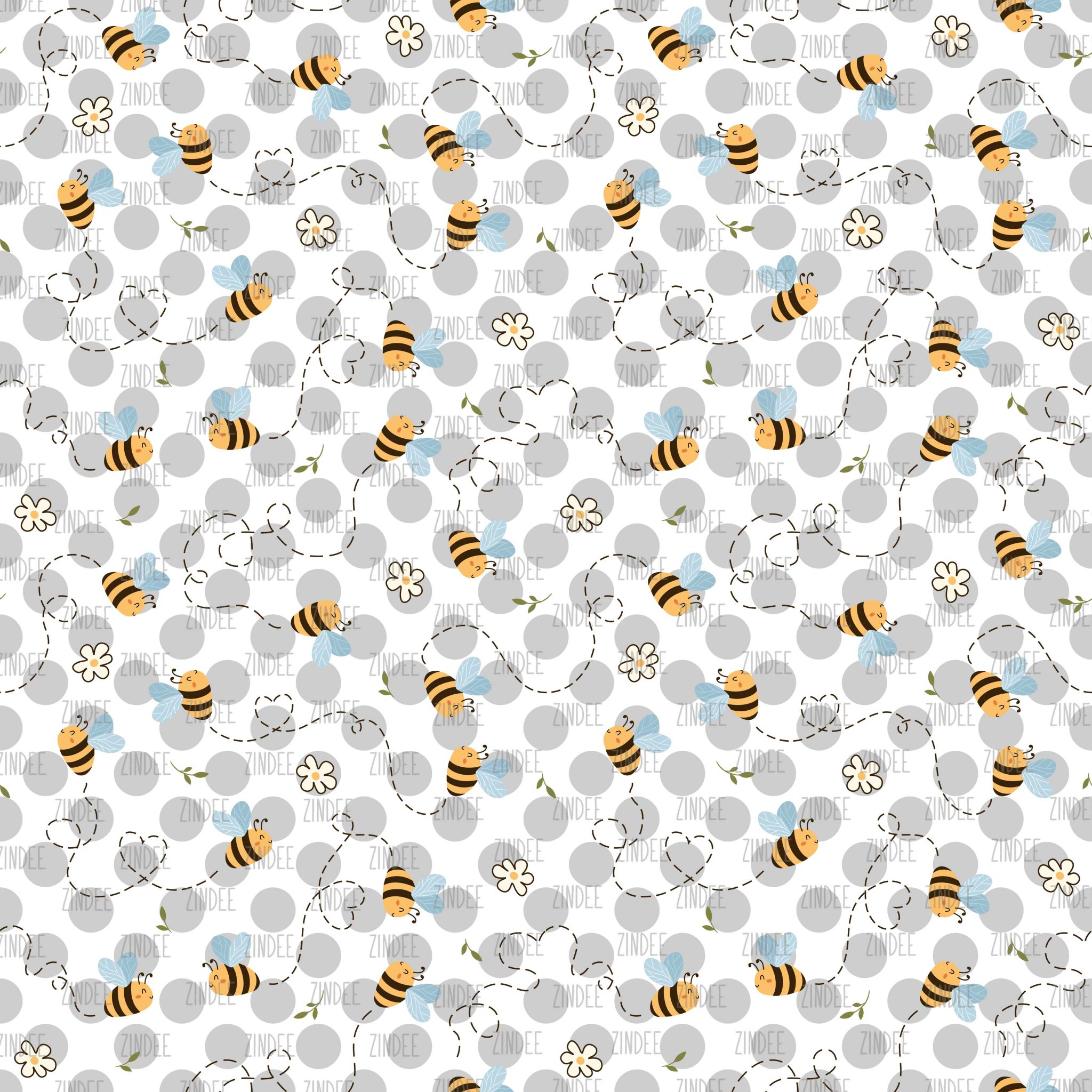 Dotted Bees seamless (Sublimation Sheet) – Zindee
