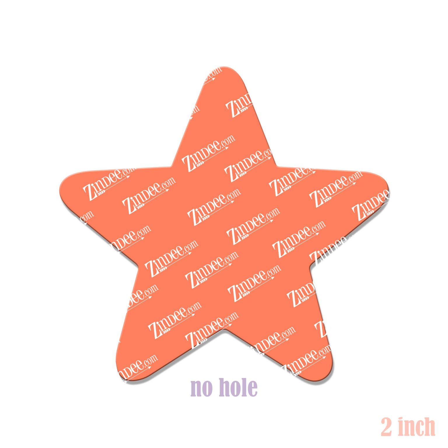 Star 2 inch (lightweight acrylic) NO HOLE – Zindee