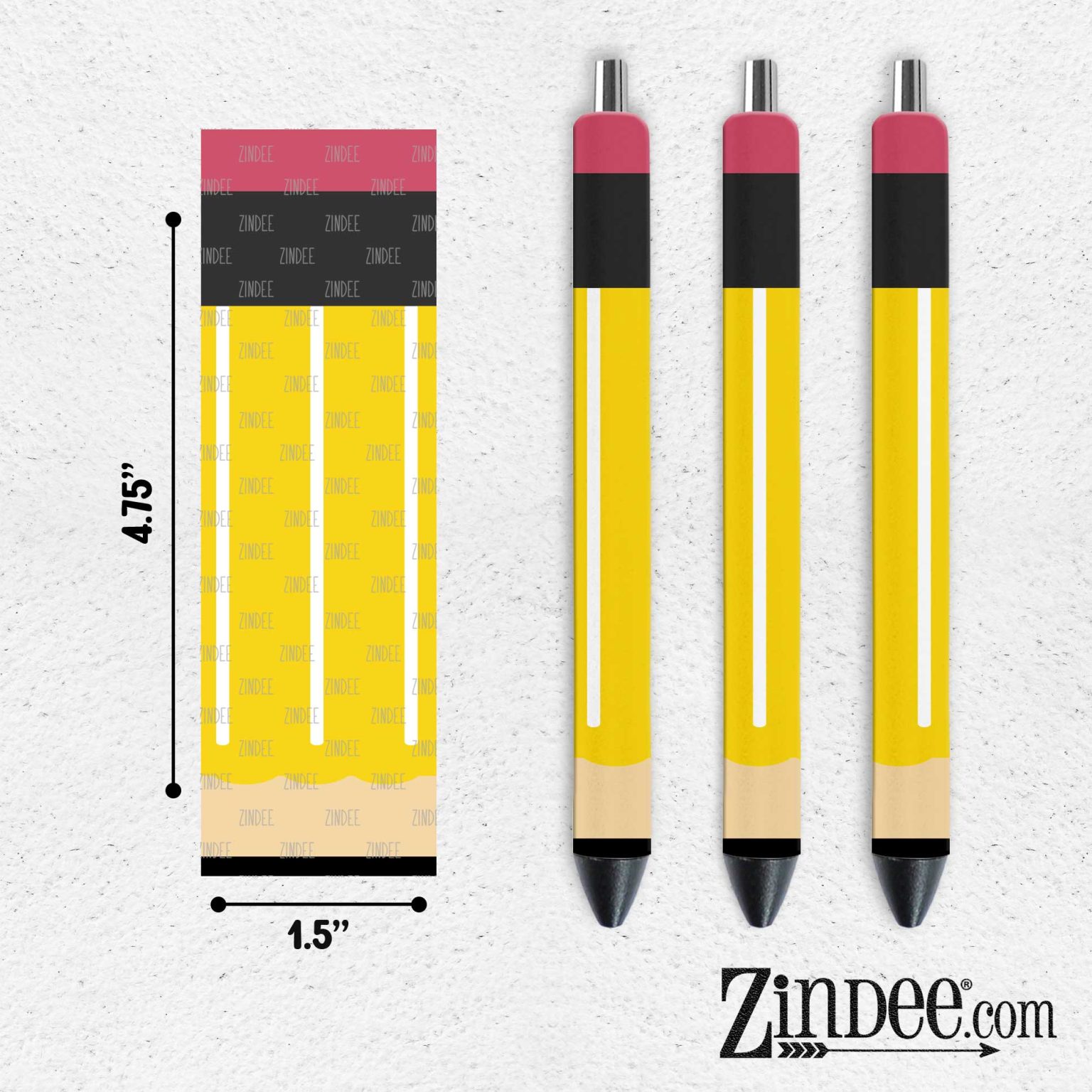 Pencil VINYL Pen Wrap – Zindee