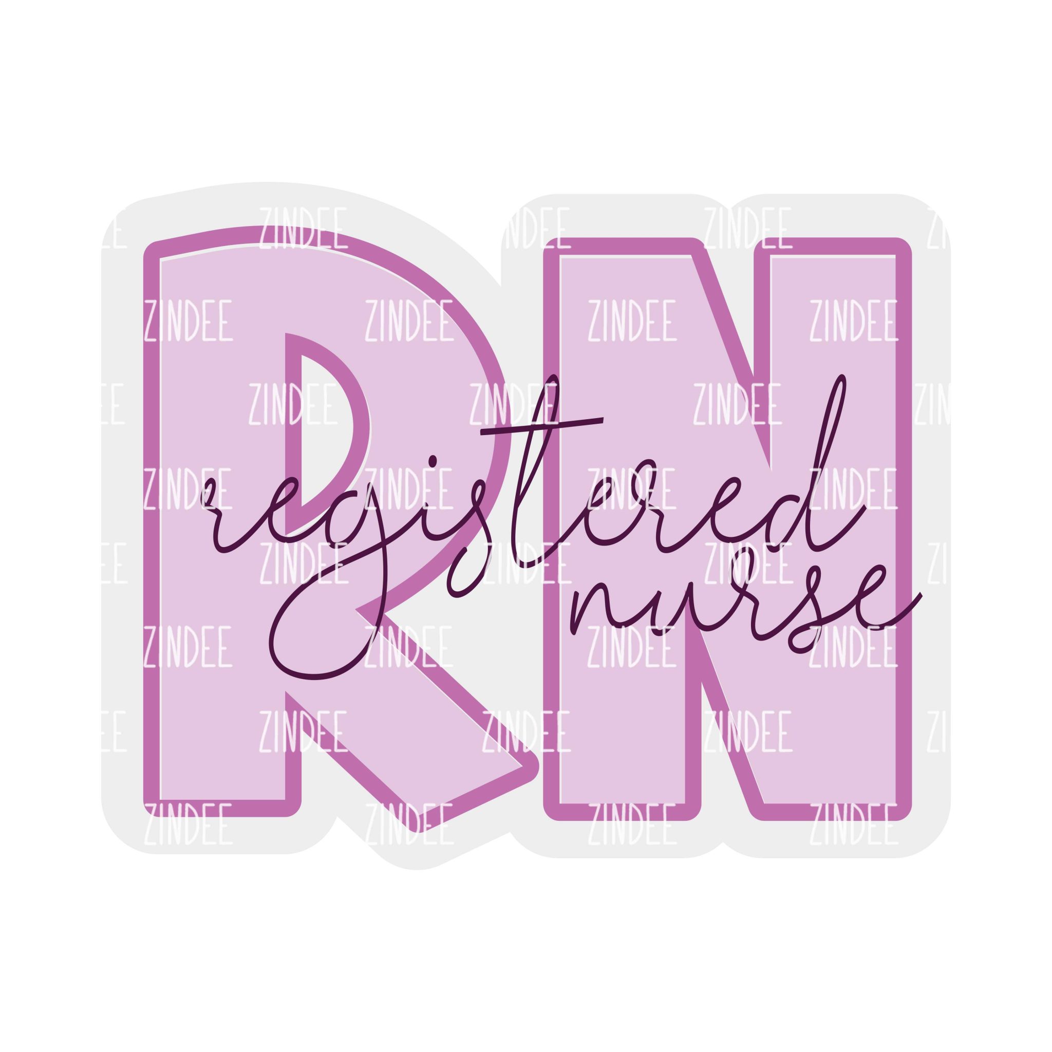 Script Registered Nurse Acrylic Blank- Sticker- UV DTF (2 inch) NO HOLE ...