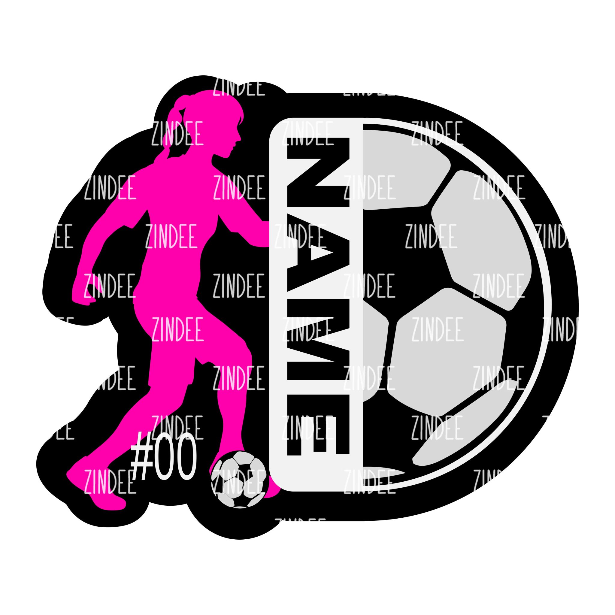 Soccer Ball Tag (GIRL) Acrylic Blank- Sticker- UV DTF (3 inch) – Zindee