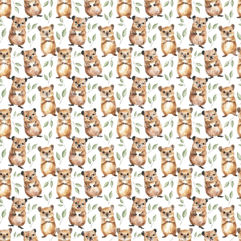 Quokka And Leaves seamless (Sublimation Sheet) – Zindee