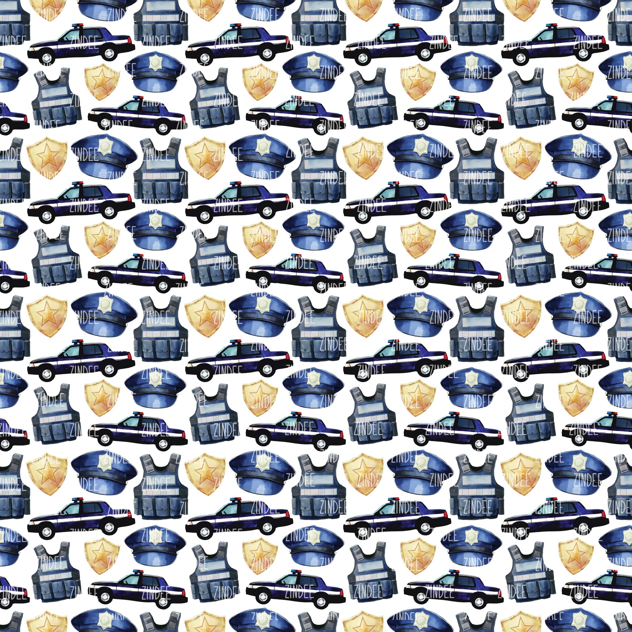 Police Gear Collage seamless (vinyl) – Zindee