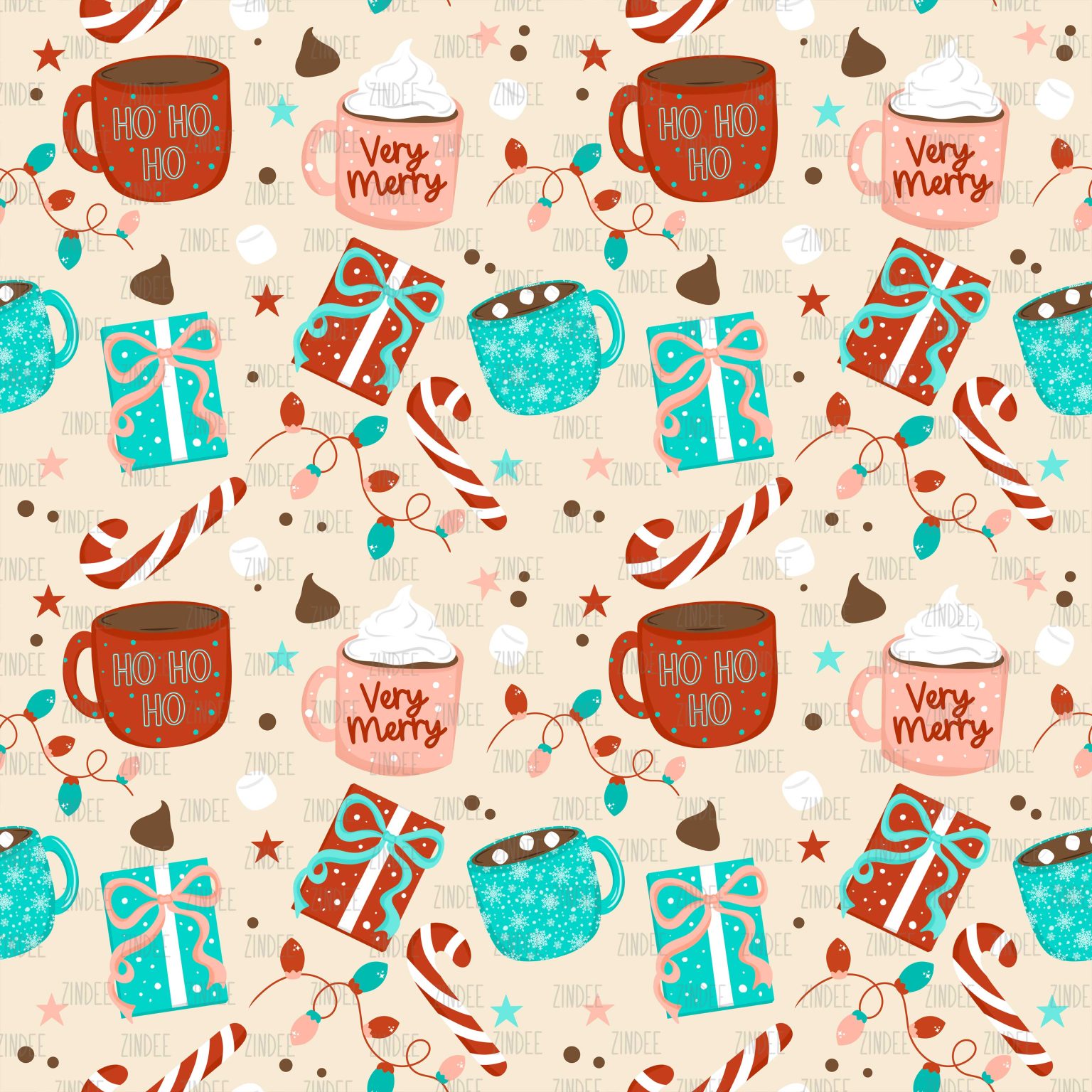 Christmas Mugs seamless (Sublimation Sheet) – Zindee