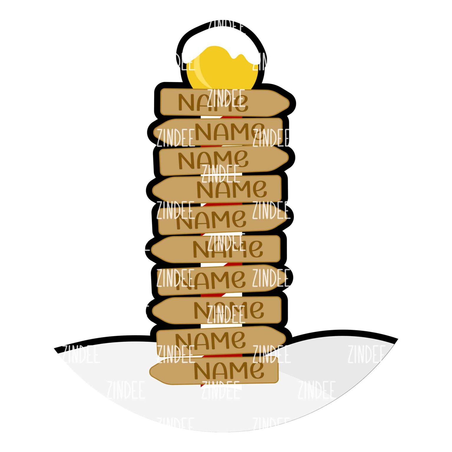 Sign Post (10) Christmas Ornament Insert (4 inch) – Zindee