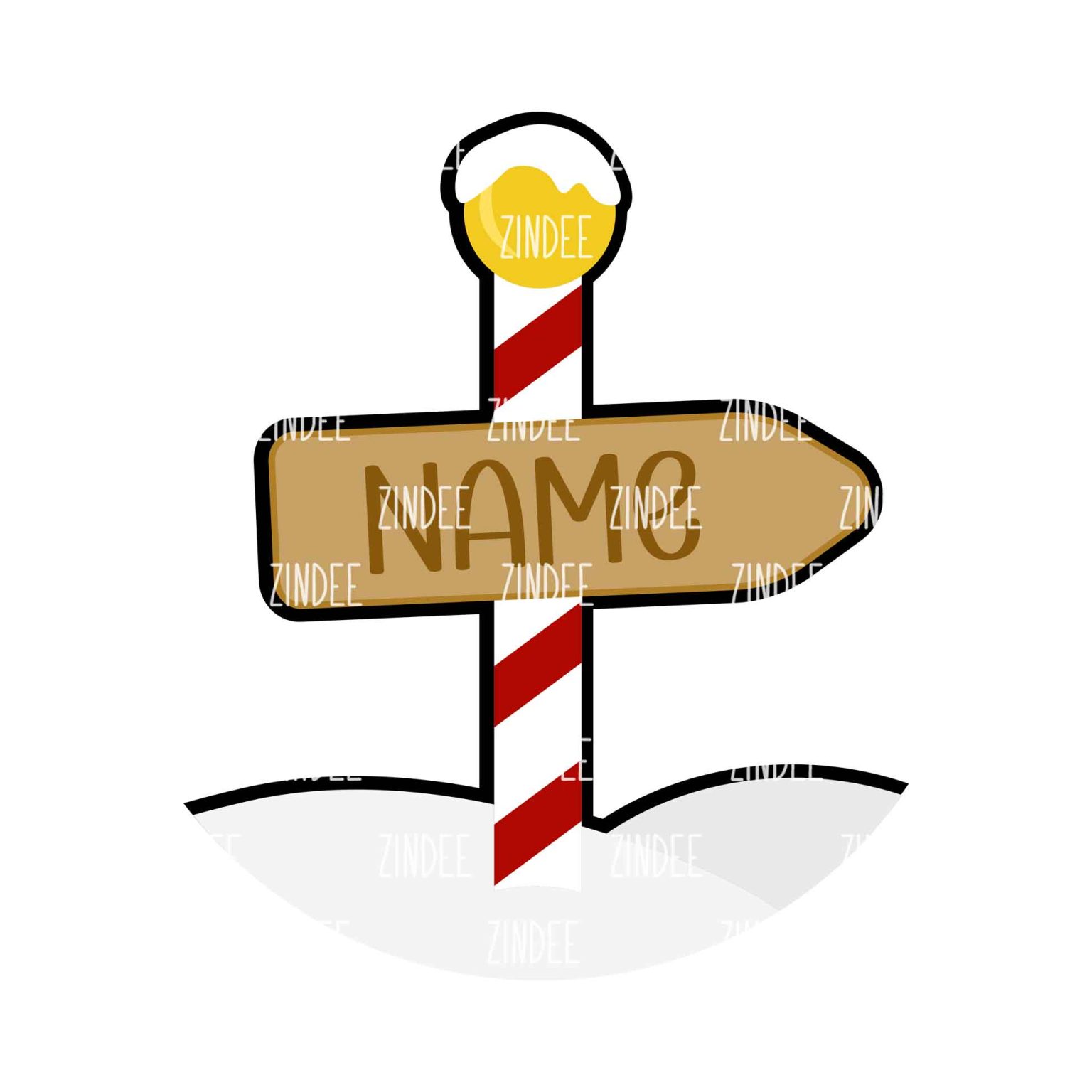 Sign Post (SINGLE) Christmas Ornament Insert (4 inch) – Zindee