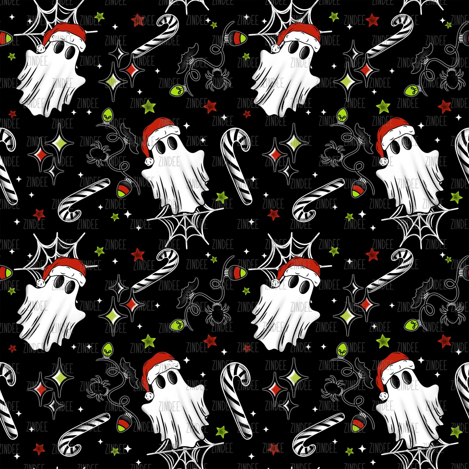 Creepmas Ghost seamless (Sublimation Sheet) – Zindee